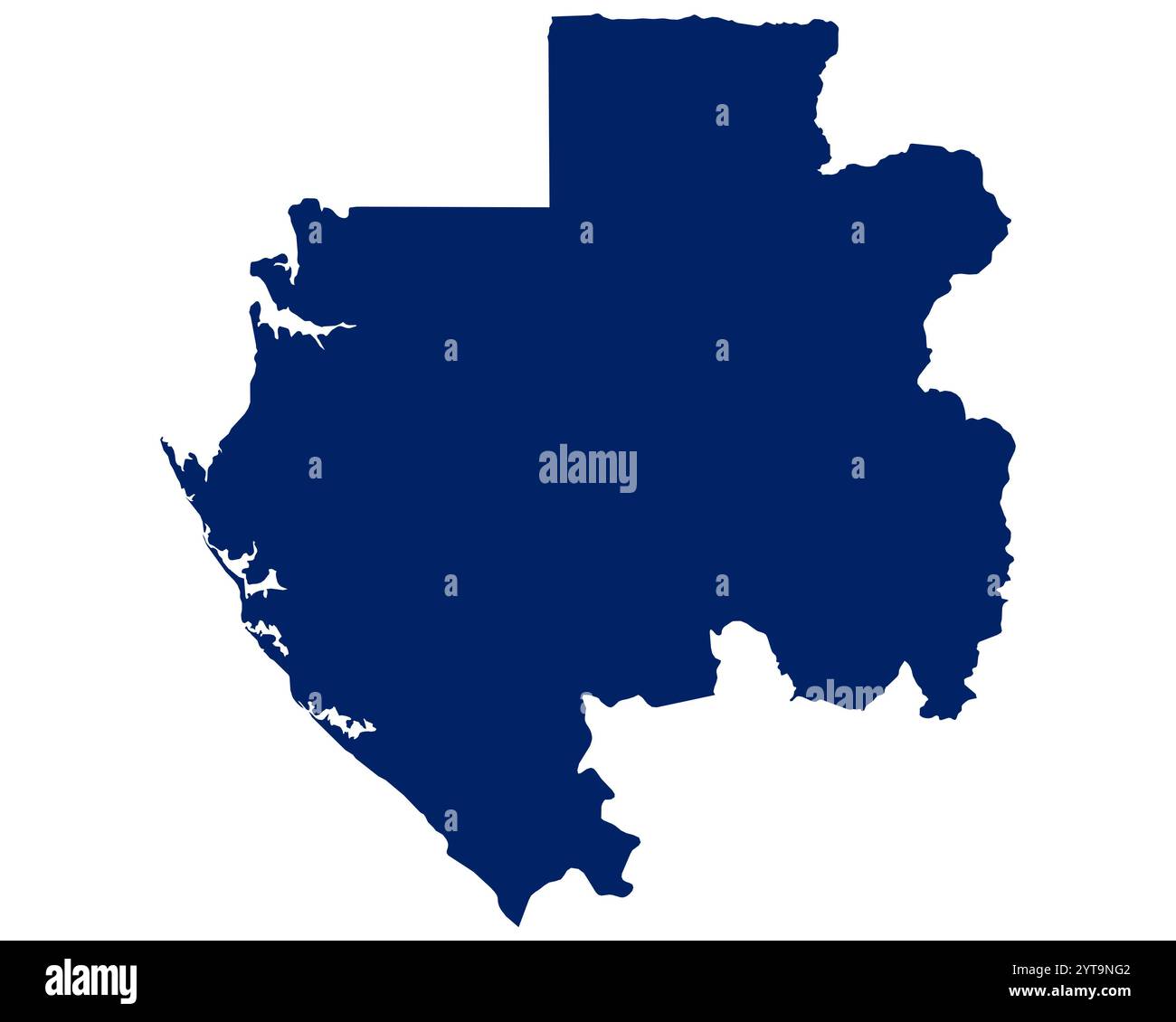 Map of Gabon in blue color Stock Photo - Alamy