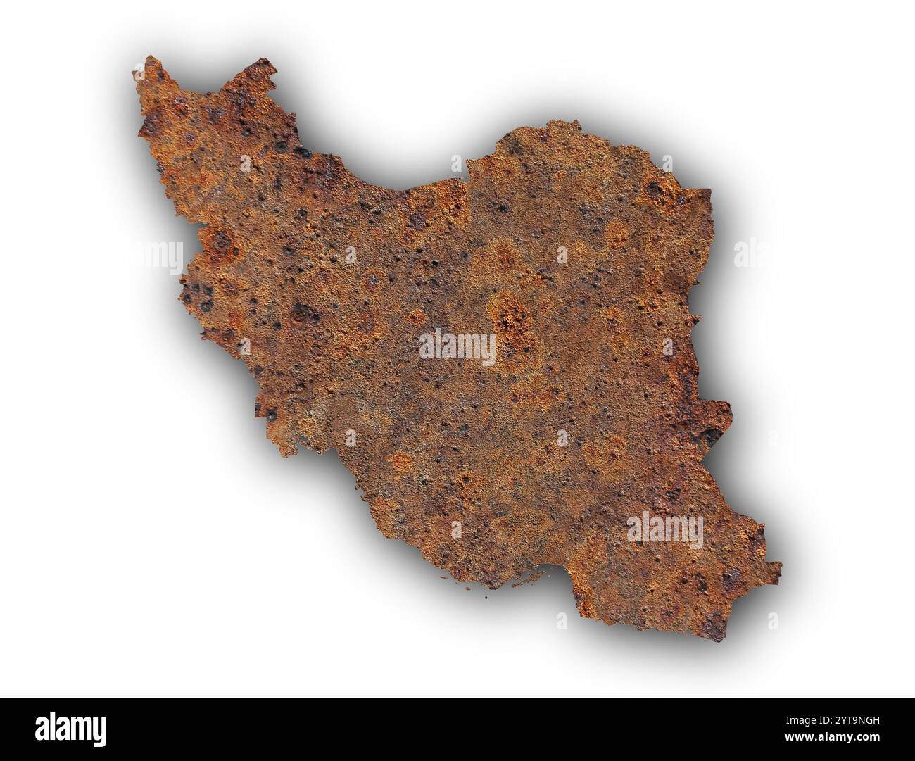 Map of Iran on rusty metal Stock Photo - Alamy
