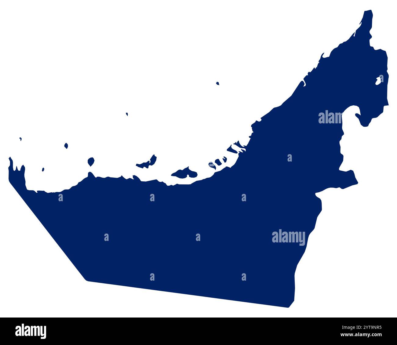 Map of the United Arab Emirates in blue color Stock Photo - Alamy