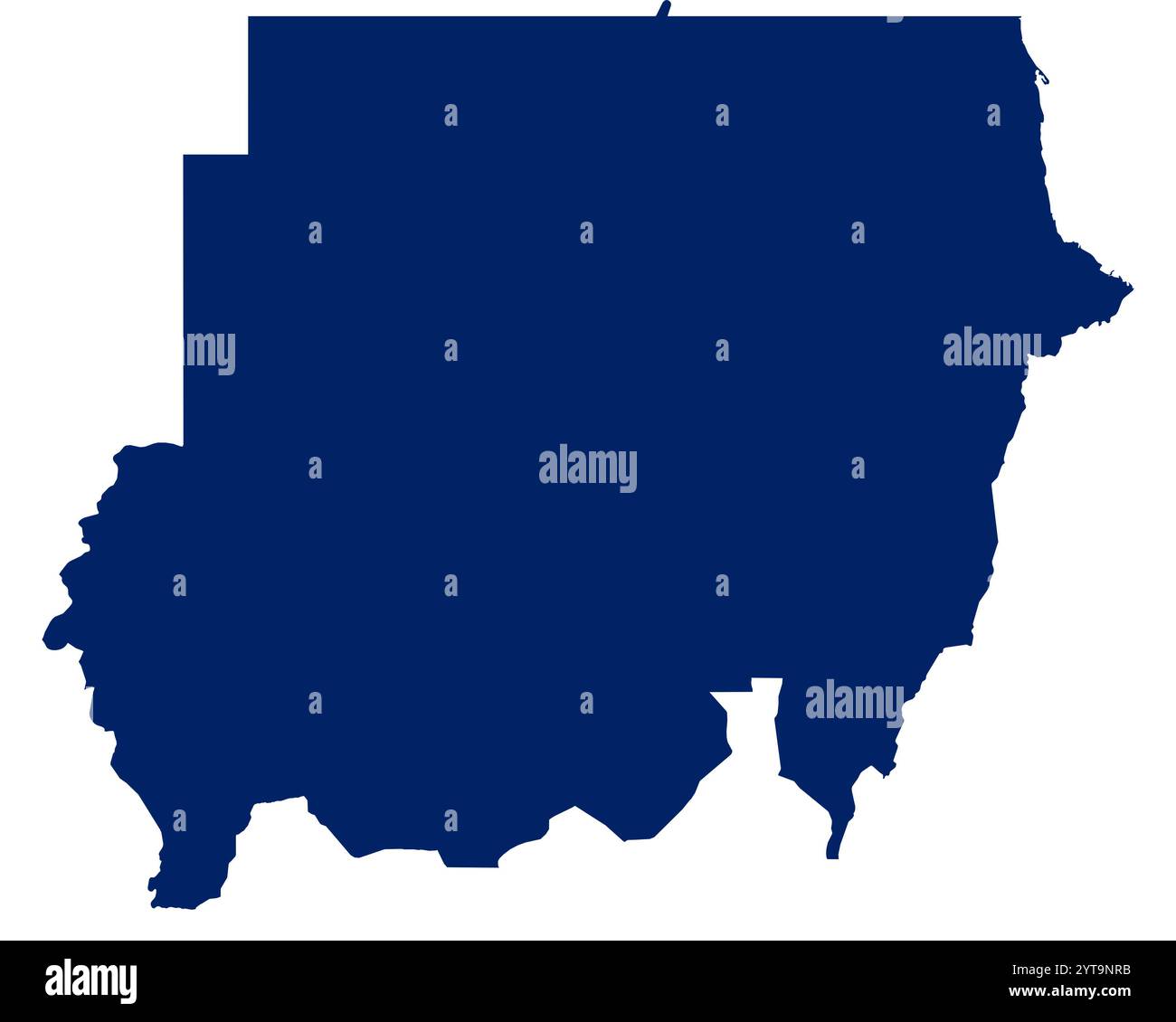 Map of Sudan in blue color Stock Photo - Alamy