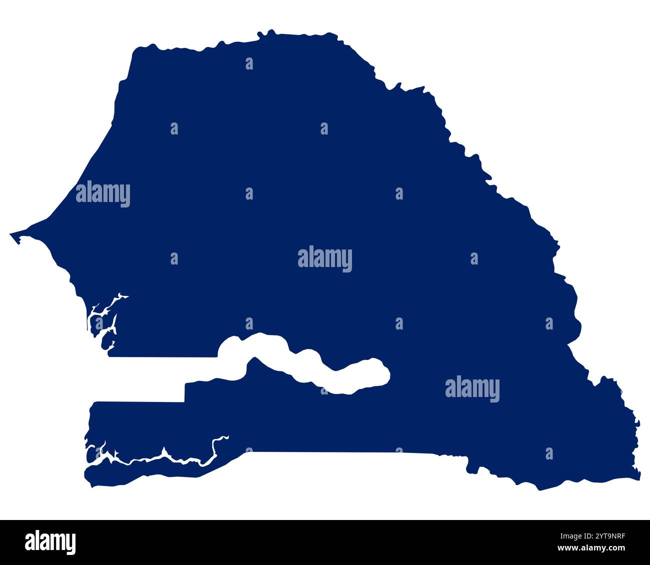 Map of Senegal in blue color Stock Photo - Alamy