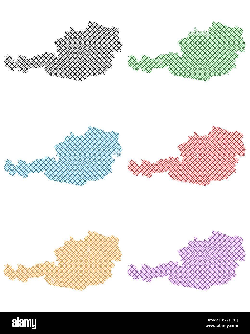 Maps of Austria on simple cross stitch Stock Photo - Alamy