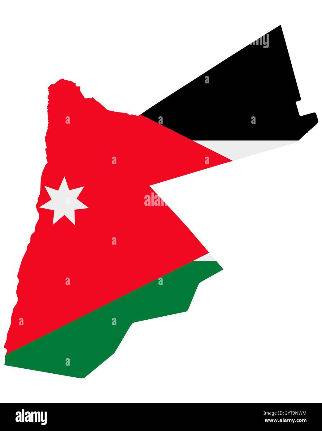 Flag in map of Jordan Stock Photo - Alamy
