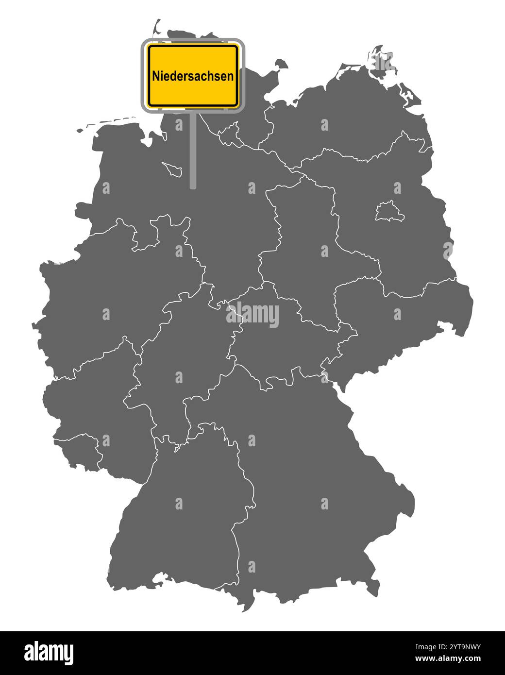 Map of Germany with town sign of Lower Saxony Stock Photo - Alamy