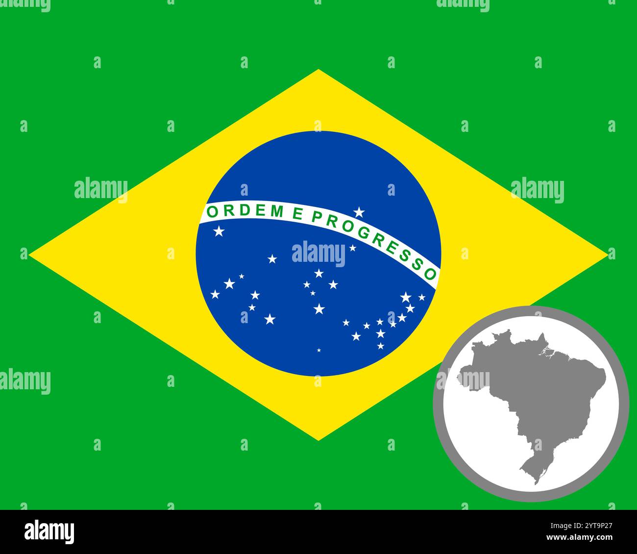 Flag and map of Brazil Stock Photo - Alamy