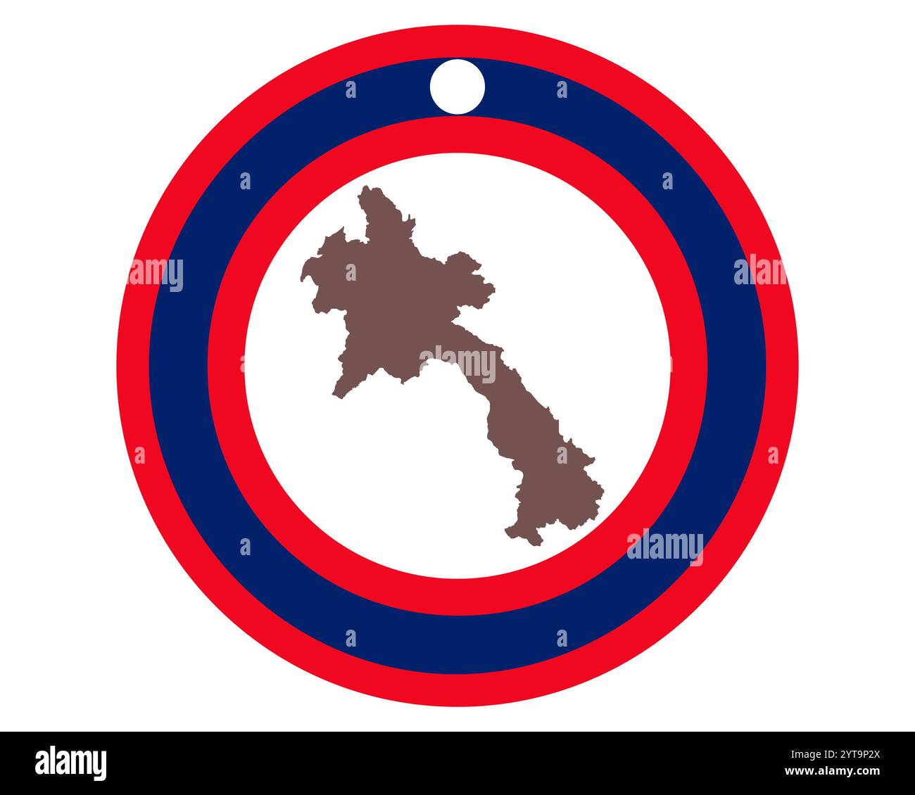 Flag laos on white Cut Out Stock Images & Pictures - Alamy