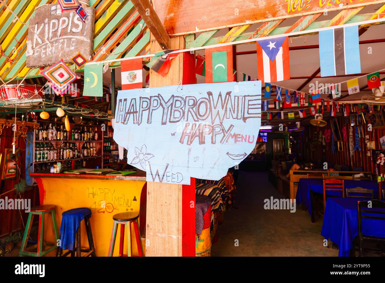 A happy menu , happy brownie sign (advertising weed, cannabis) outside ...