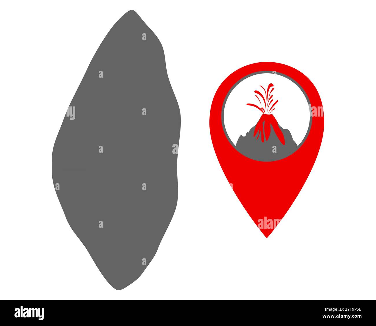 Map of Tonga with volcano indicator Stock Photo - Alamy