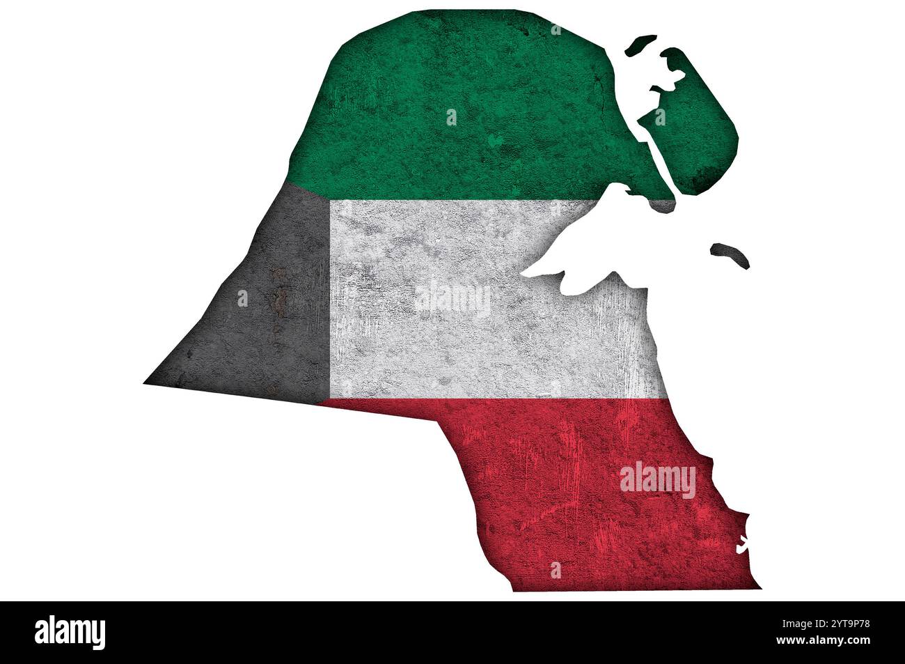Map and flag of Kuwait on weathered concrete Stock Photo - Alamy