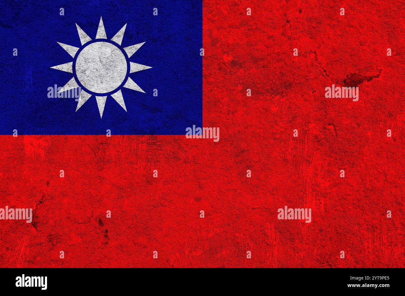 Flag of Taiwan on weathered concrete Stock Photo - Alamy