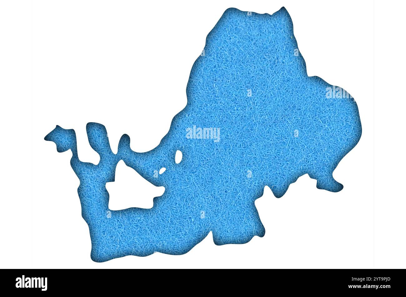 Map Chiemsee on blue felt Stock Photo - Alamy