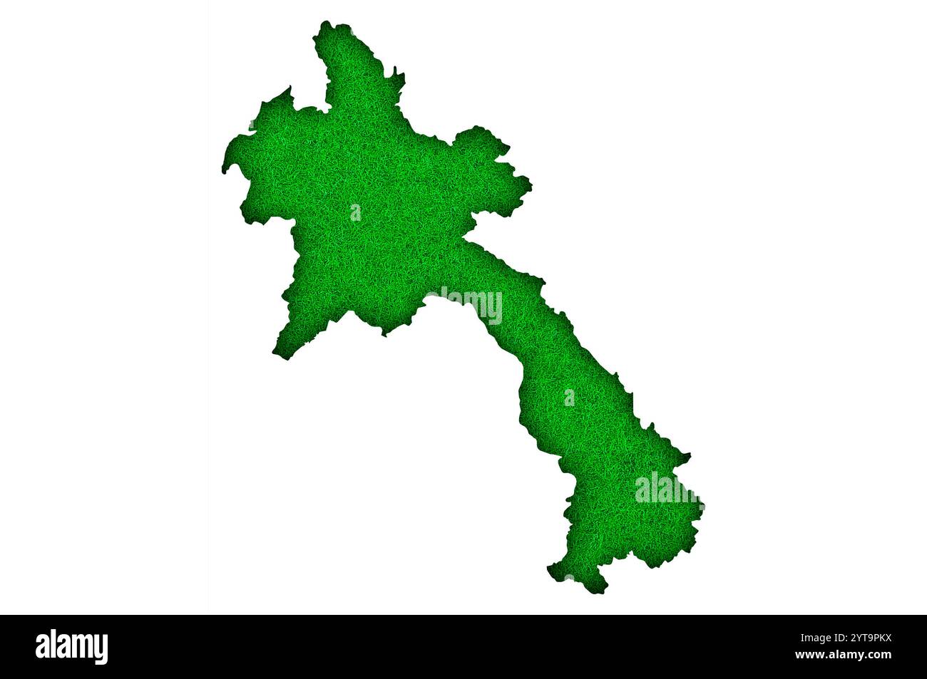 Map of laos on green felt hi-res stock photography and images - Alamy