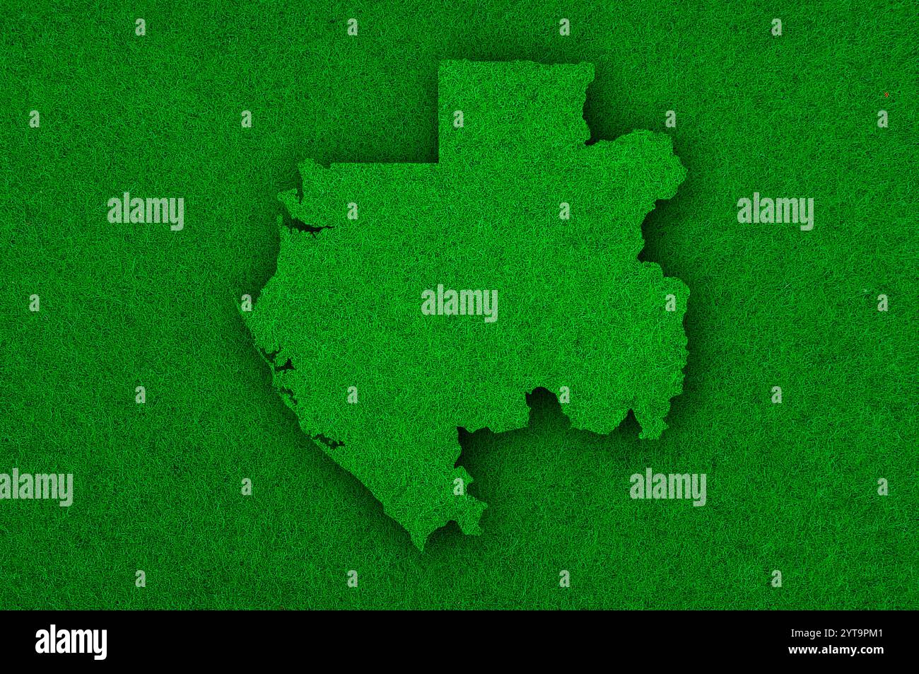 Map of gabon on green felt hi-res stock photography and images - Alamy