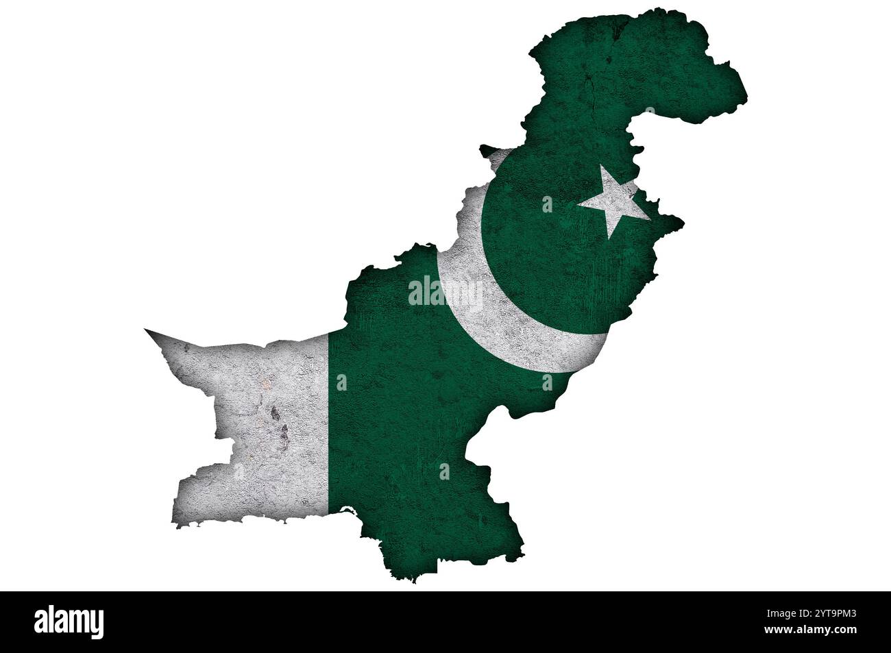Map and flag of Pakistan on weathered concrete Stock Photo - Alamy