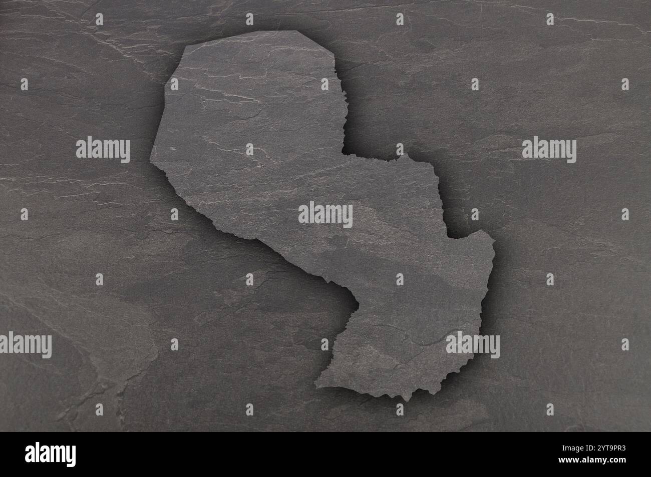 Map of Paraguay on dark slate Stock Photo - Alamy