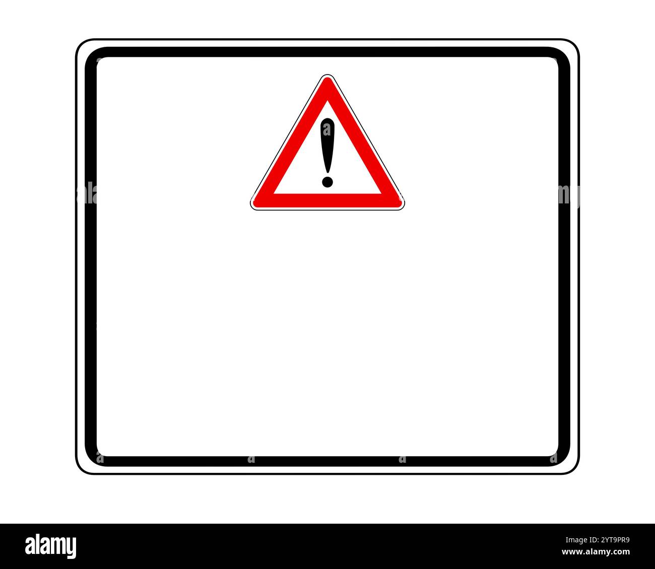 Warning sign with exclamation mark and additional sign Stock Photo - Alamy