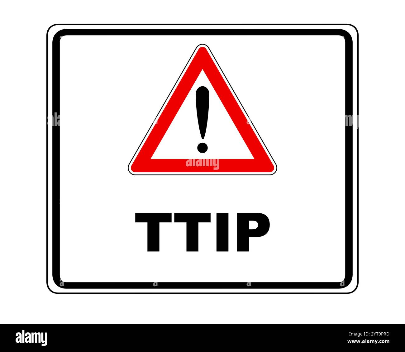 Warning sign with exclamation mark and additional information Stock ...