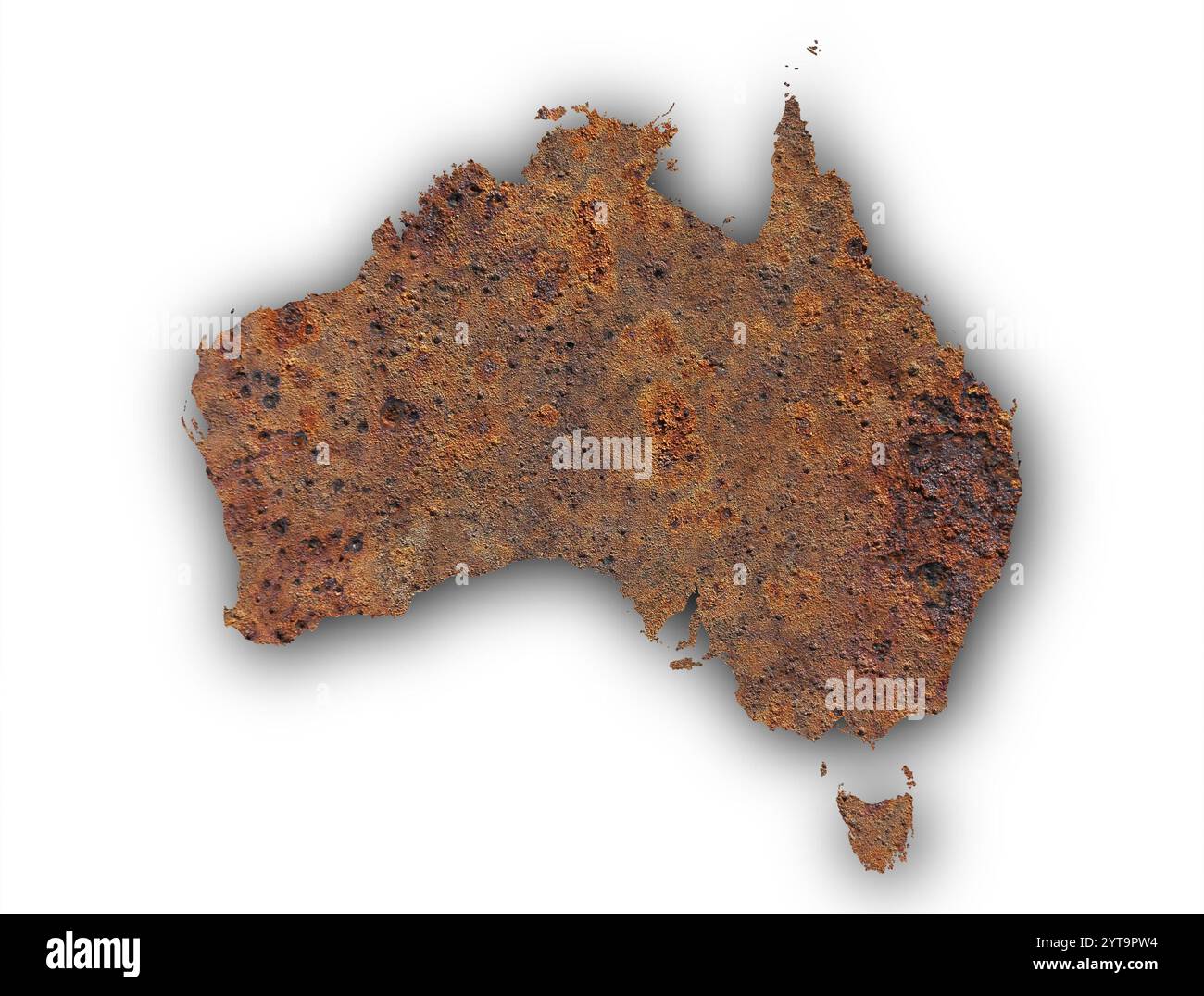 Map of australia on rusty metal hi-res stock photography and images - Alamy