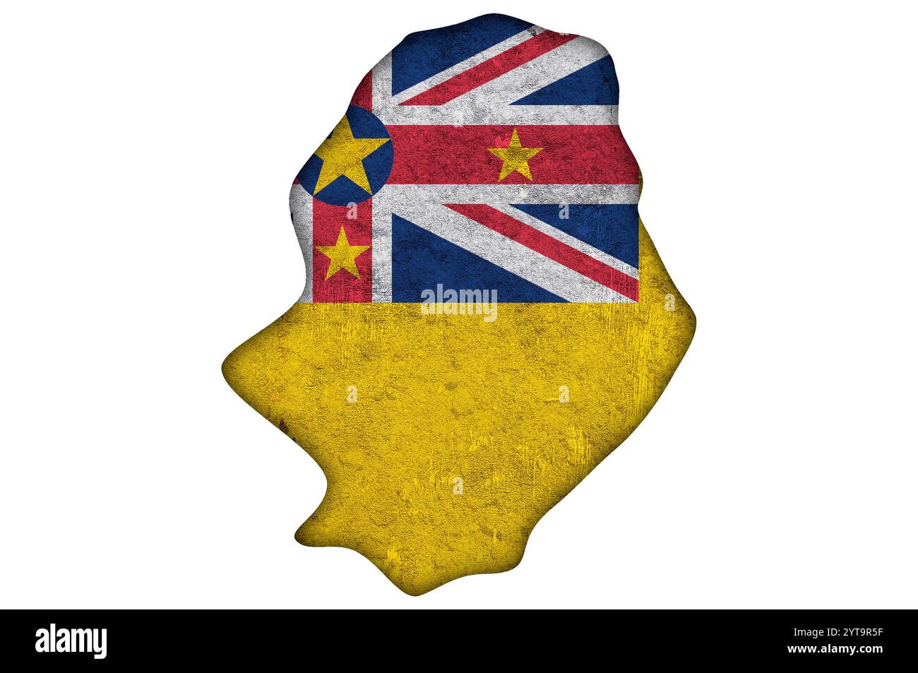 Map and flag of Niue on weathered concrete Stock Photo - Alamy