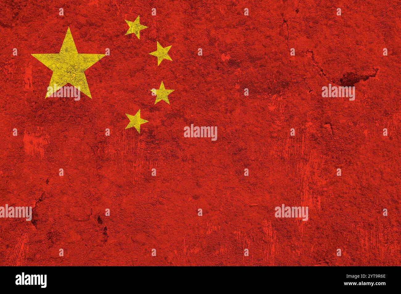Flag of China on weathered concrete Stock Photo - Alamy