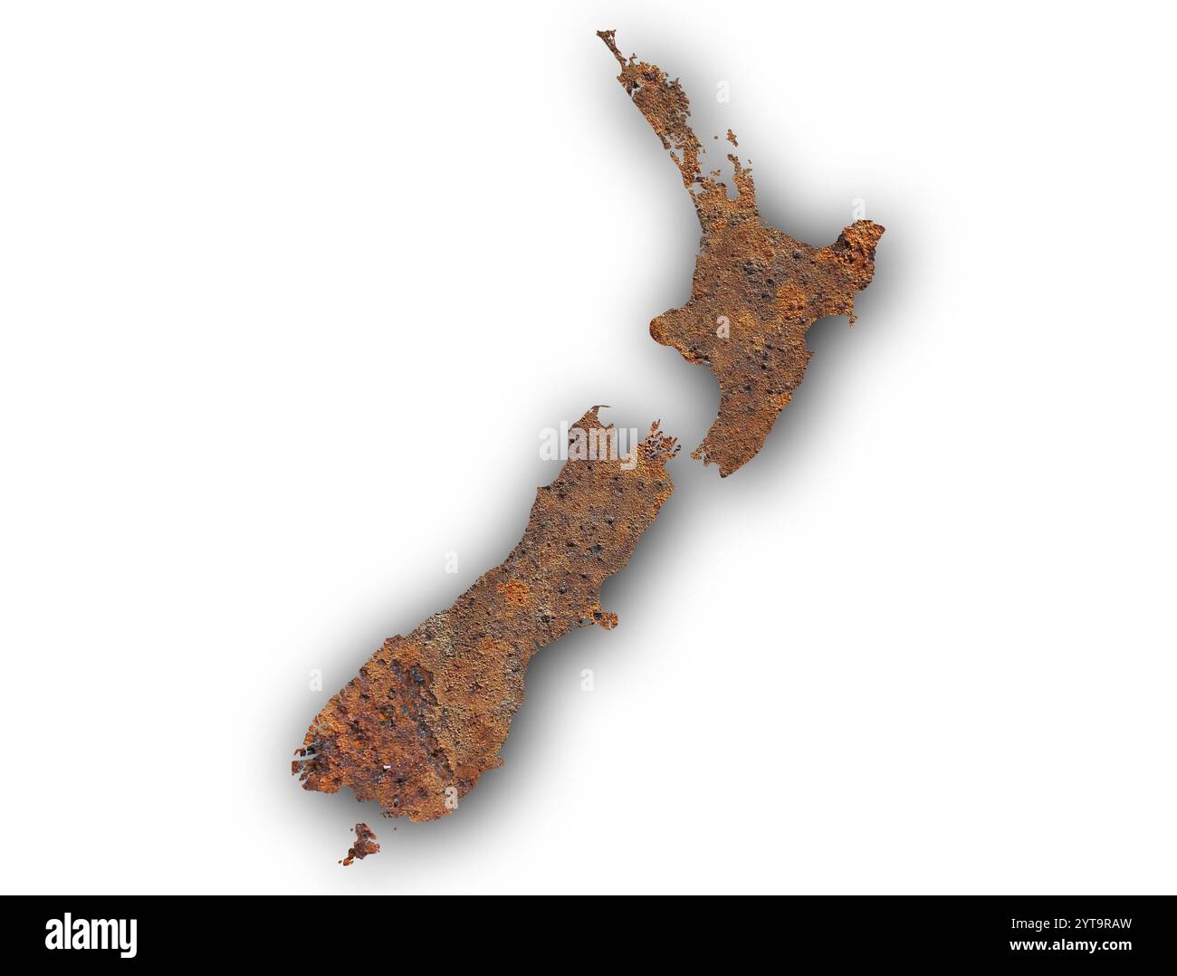 Map of New Zealand on rusty metal Stock Photo - Alamy