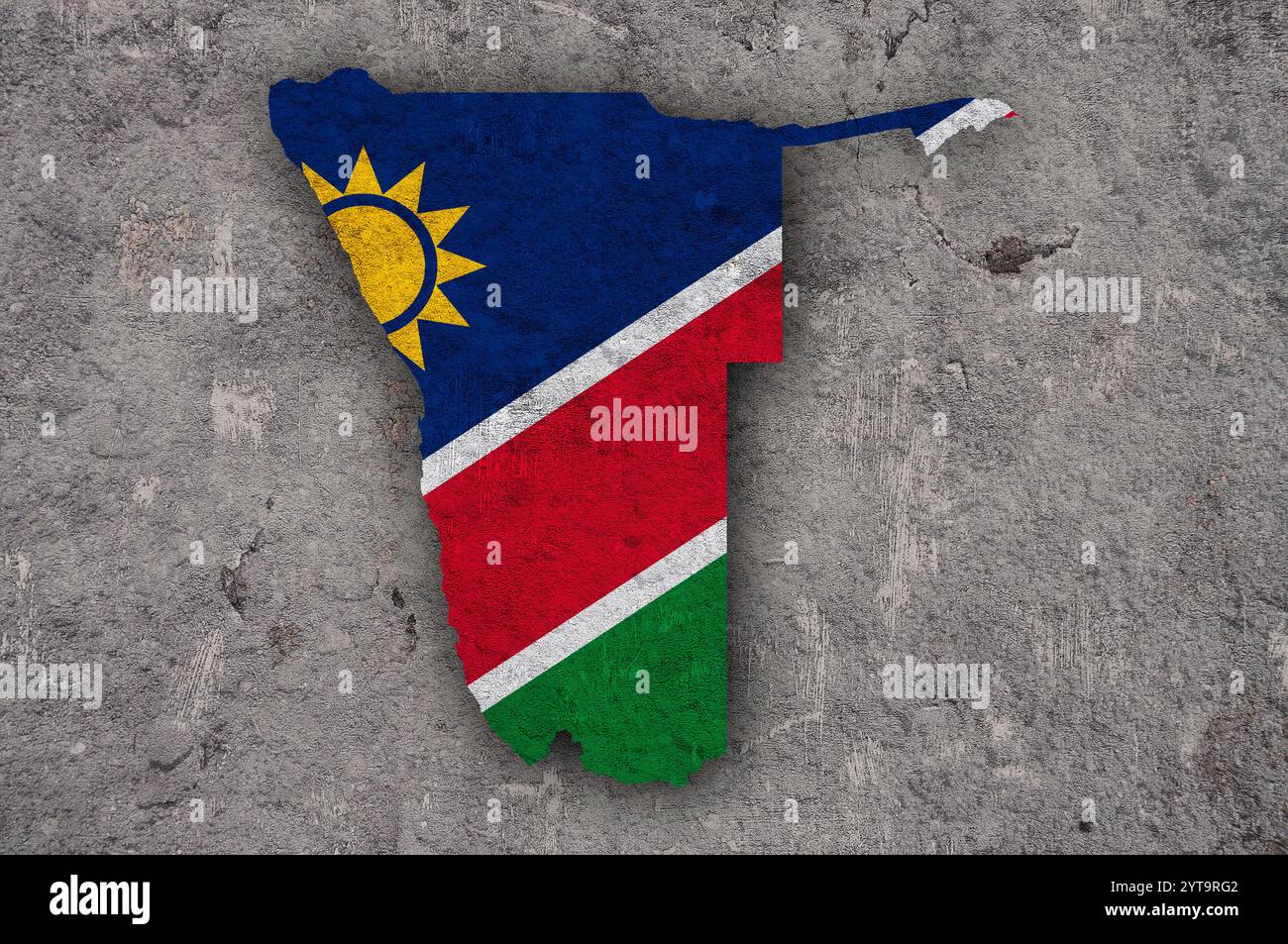 Map and flag of Namibia on weathered concrete Stock Photo - Alamy