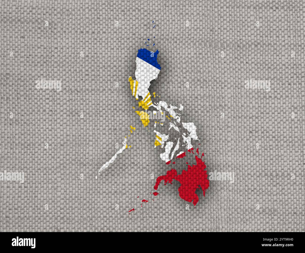 Map and flag of the Philippines on old linen Stock Photo - Alamy