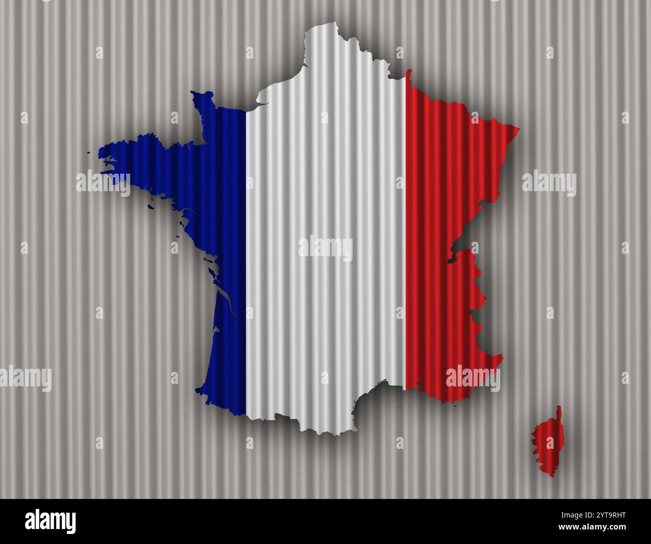 Map and flag of France on corrugated iron Stock Photo - Alamy