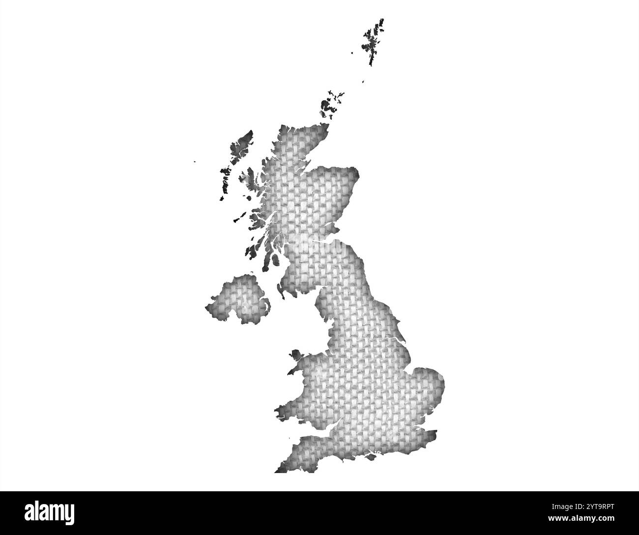 Map of Great Britain on linen Stock Photo - Alamy