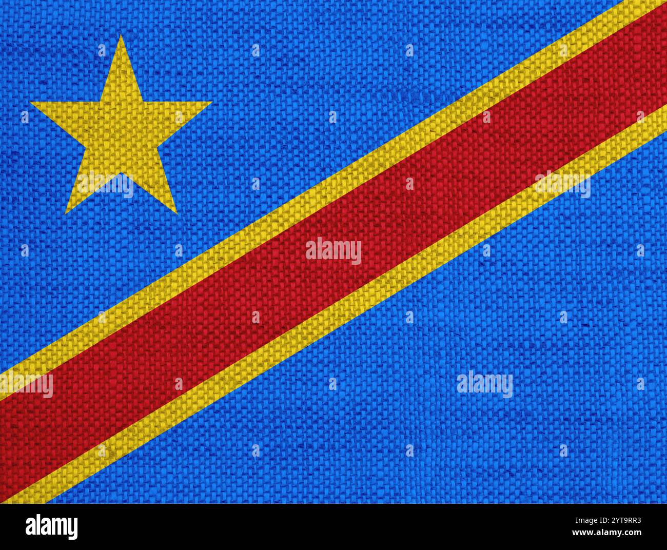 Flag of the Democratic Republic of the Congo on old linen Stock Photo ...