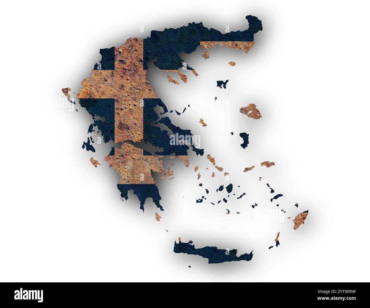Map of Greece on texture Stock Photo - Alamy