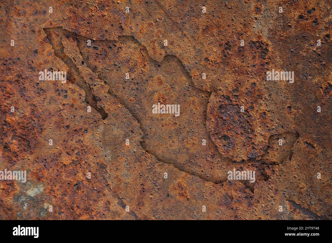 Map of Mexico on rusty metal Stock Photo - Alamy