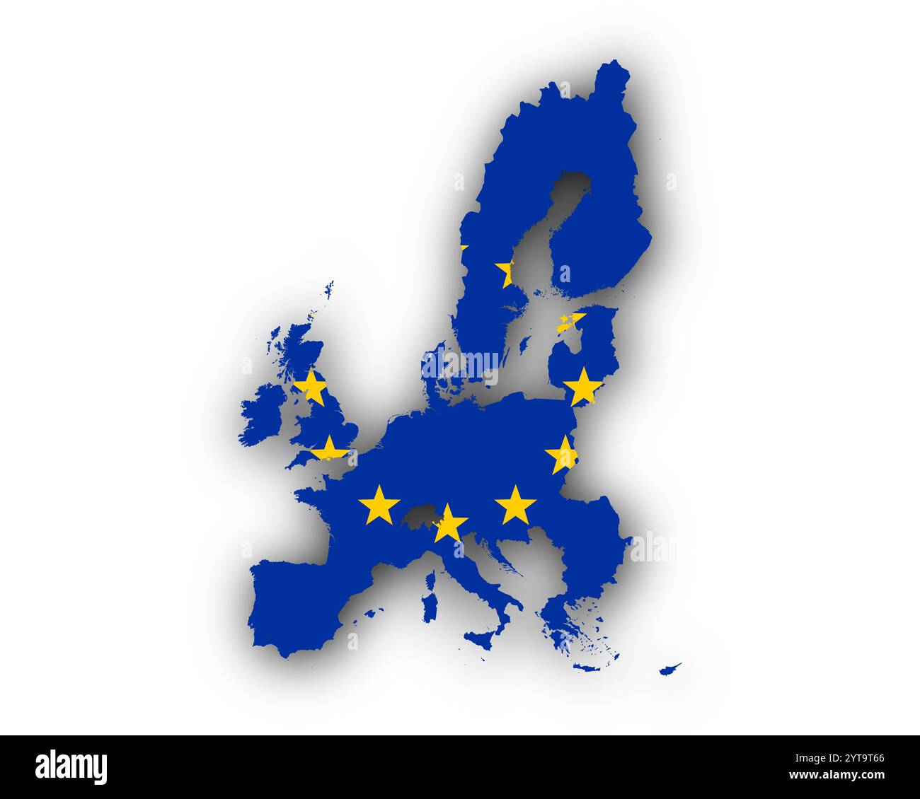 Eu flag europe map hi-res stock photography and images - Alamy