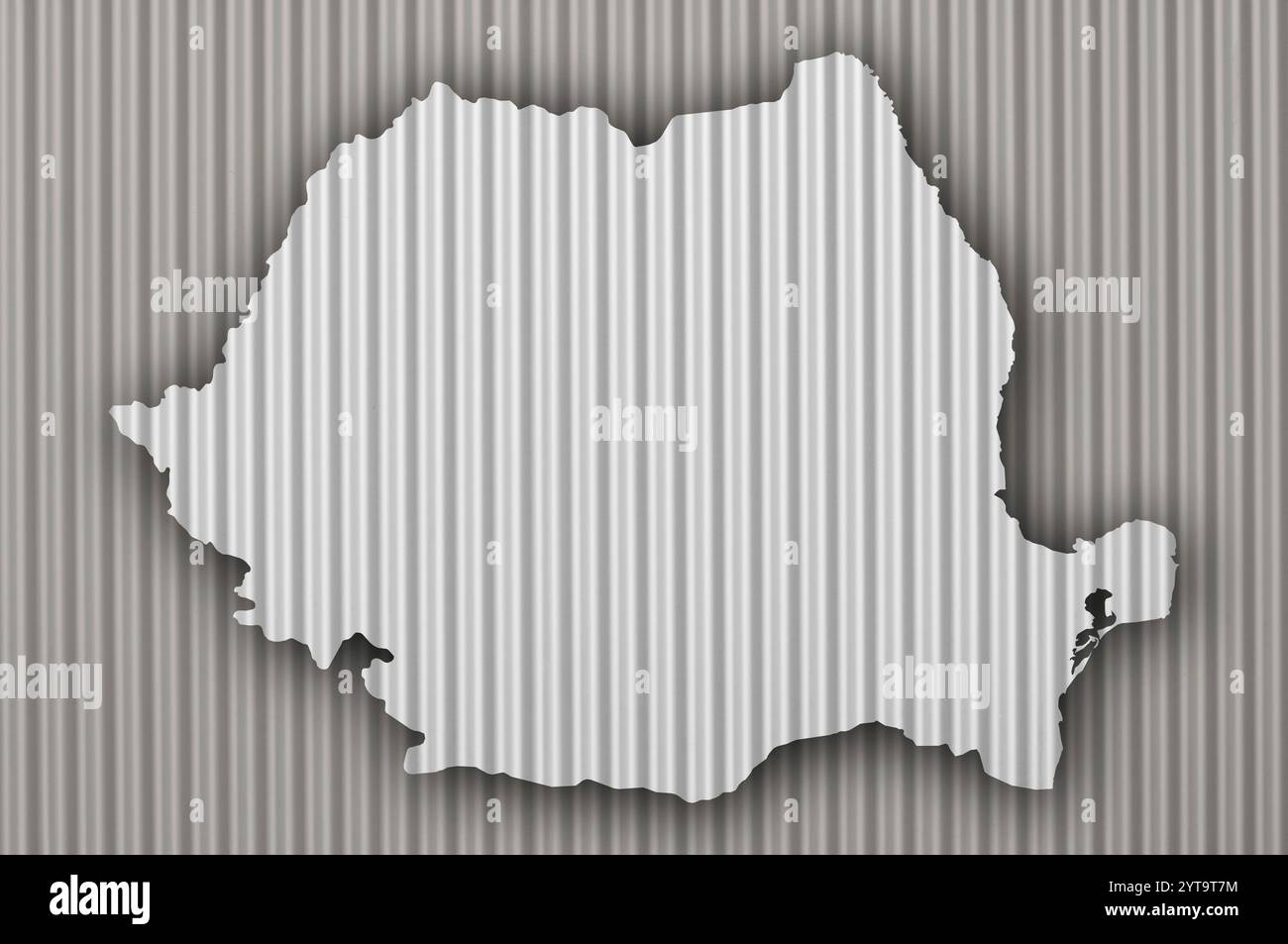 Map of Romania on corrugated iron Stock Photo - Alamy