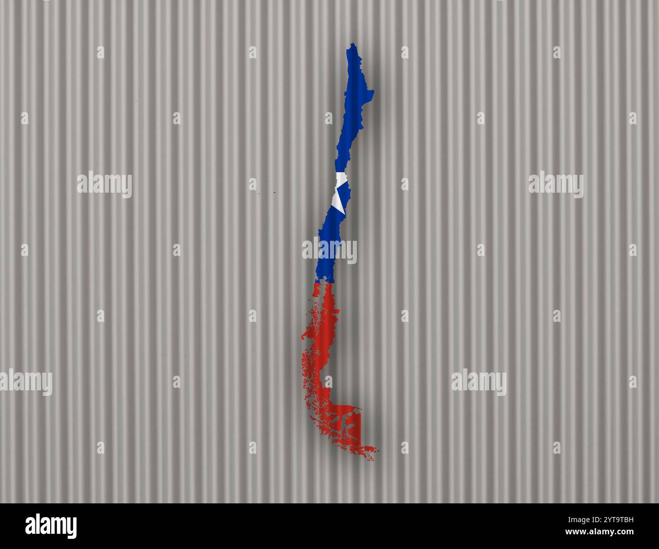 Map and flag of Chile on corrugated iron Stock Photo - Alamy
