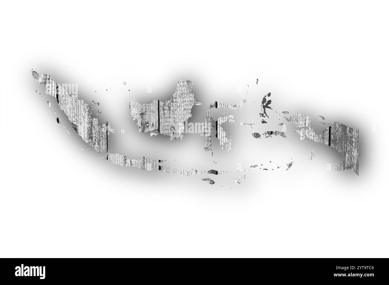 Indonesia outline silhouette map Black and White Stock Photos & Images ...
