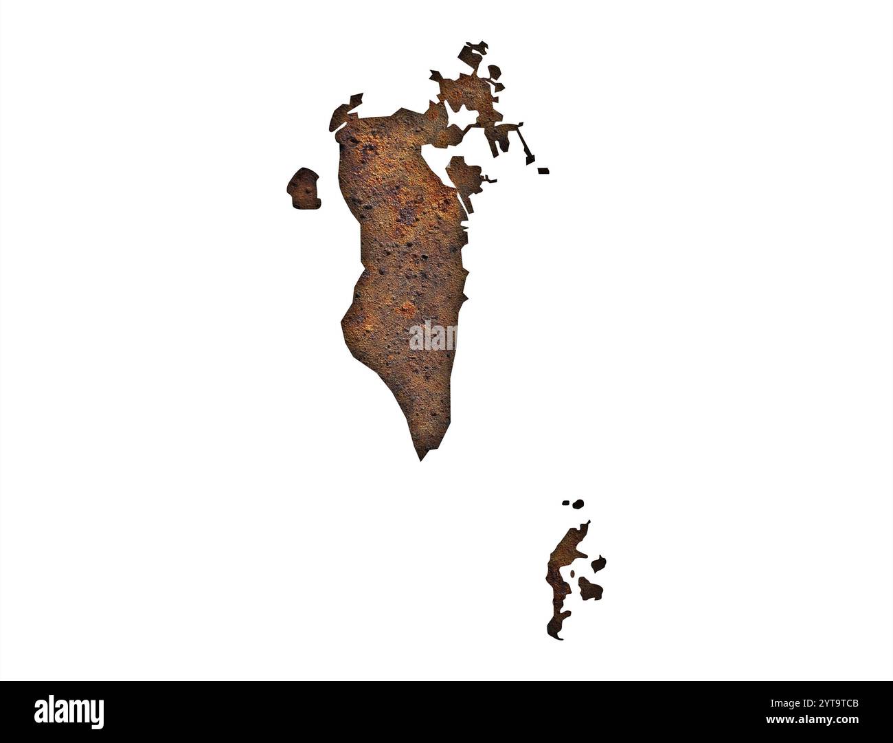 Map of bahrain on rusty metal hi-res stock photography and images - Alamy