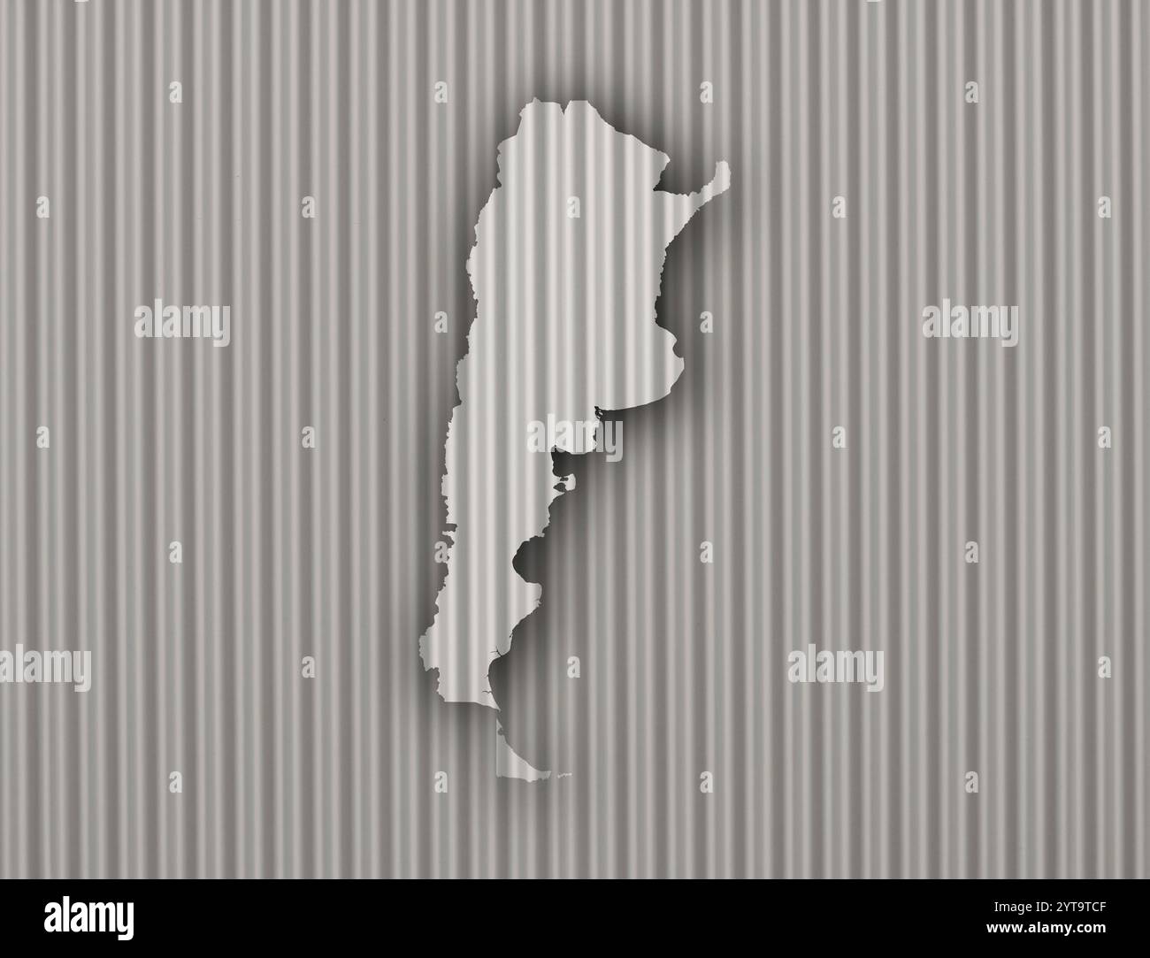 Map of Argentina on corrugated iron Stock Photo - Alamy