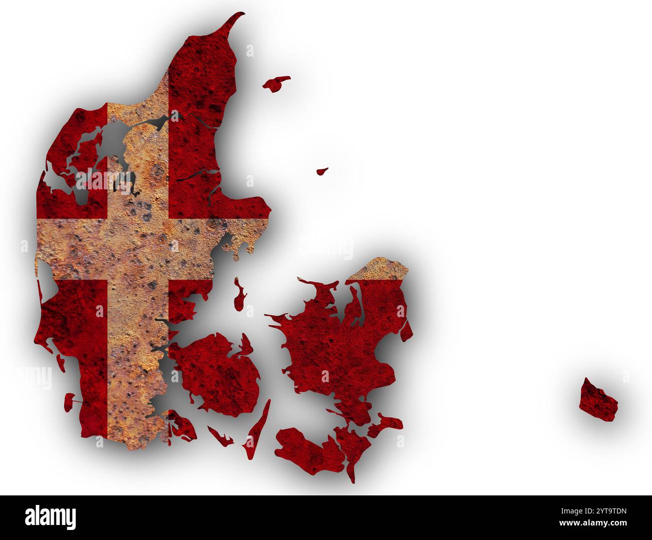 Map of Denmark on texture Stock Photo - Alamy