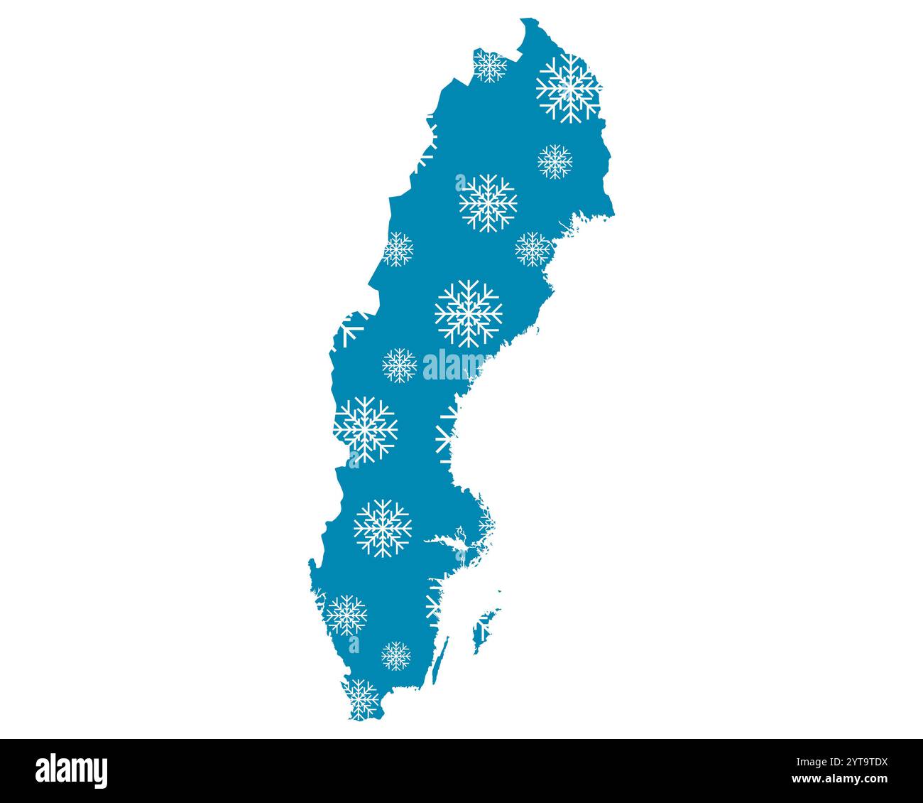 Map of sweden with snowflakes hi-res stock photography and images - Alamy