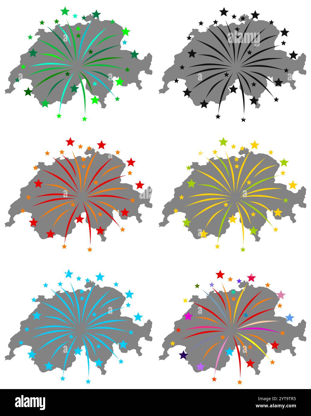 Maps of Switzerland with fireworks Stock Photo - Alamy