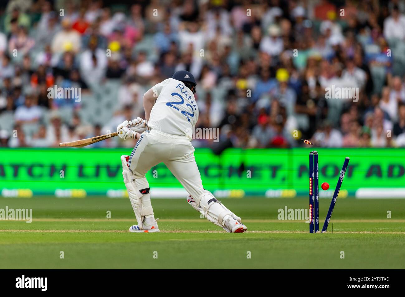 Adelaide, Australia, 6 December, 2024. Harshit Rana of India gets out ...