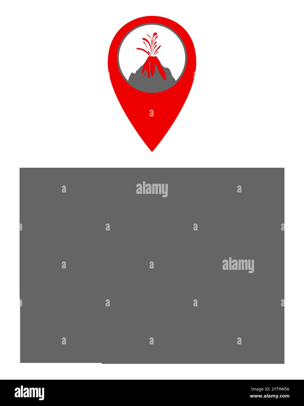 Map of Colorado with volcano indicator Stock Photo - Alamy