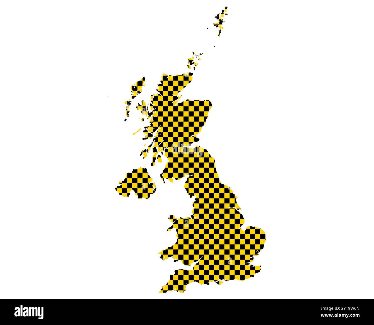 Map of Great Britain in checkerboard pattern Stock Photo - Alamy