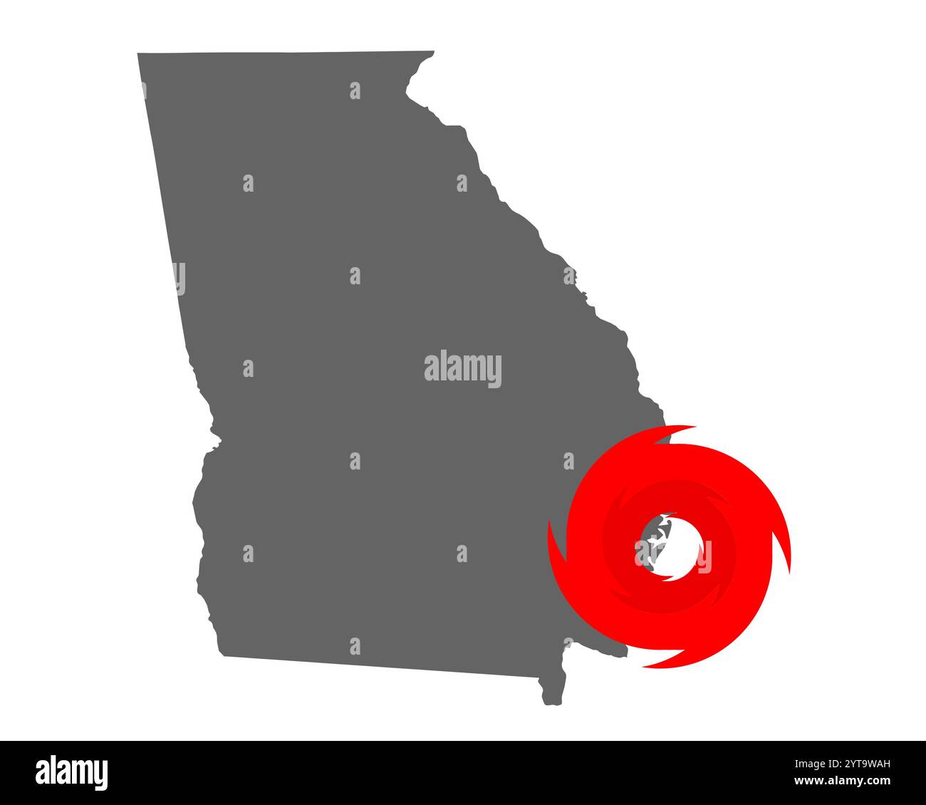 Map of Georgia and hurricane symbol Stock Photo - Alamy