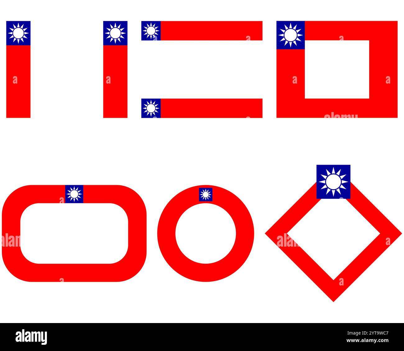 Flags from Taiwan with free text space Stock Photo - Alamy