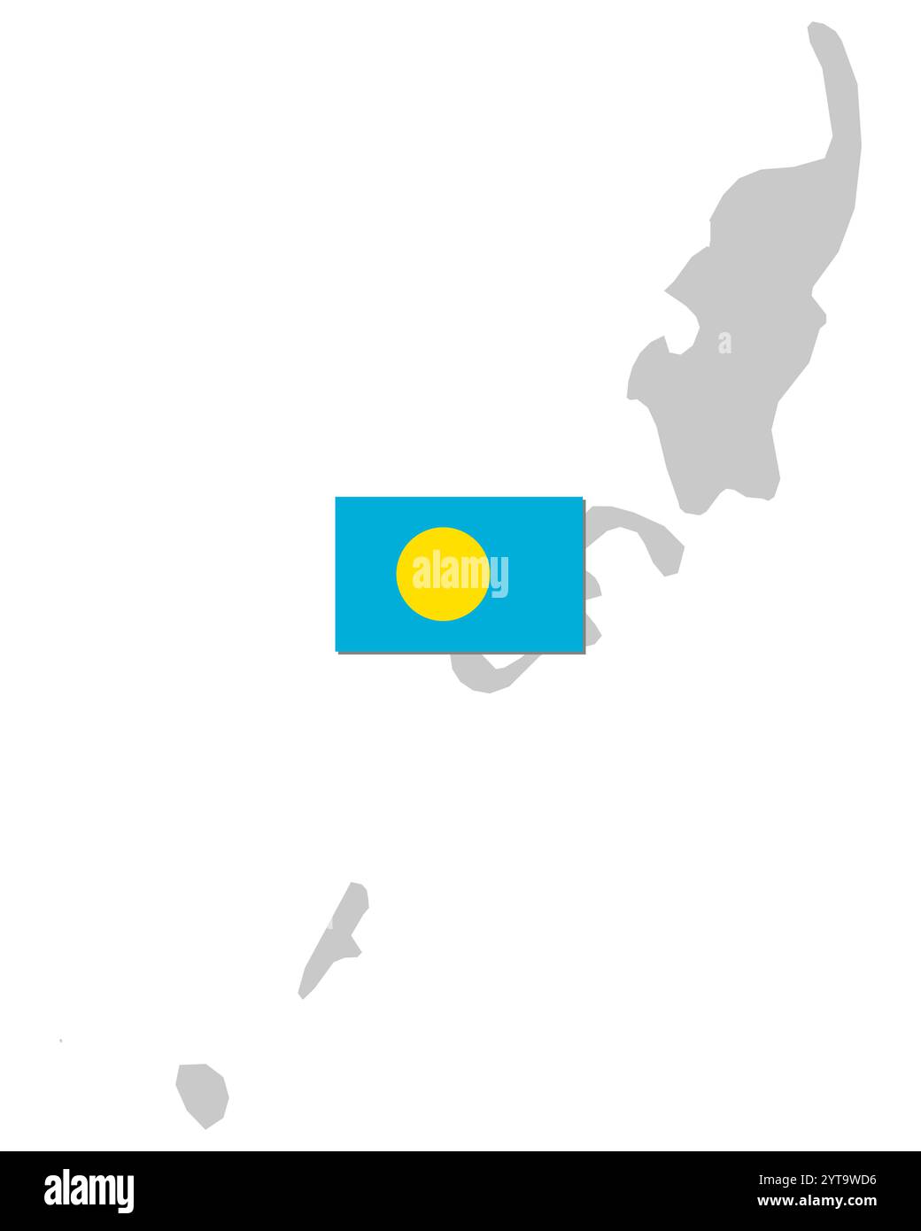 Flag and map of Palau Stock Photo - Alamy