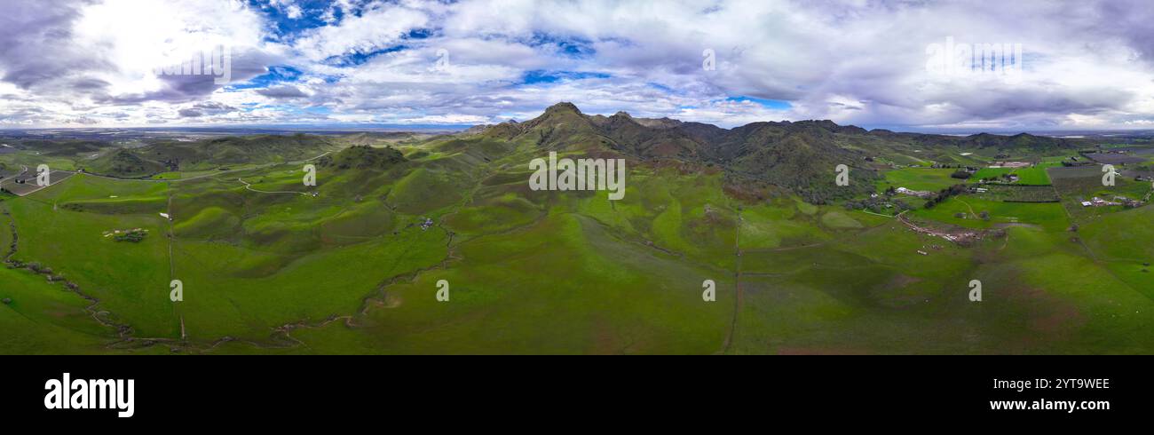 FEBRUARY 2023, SUTTER BUTTES, N CALIFORNIA, USA - aerial view of ...