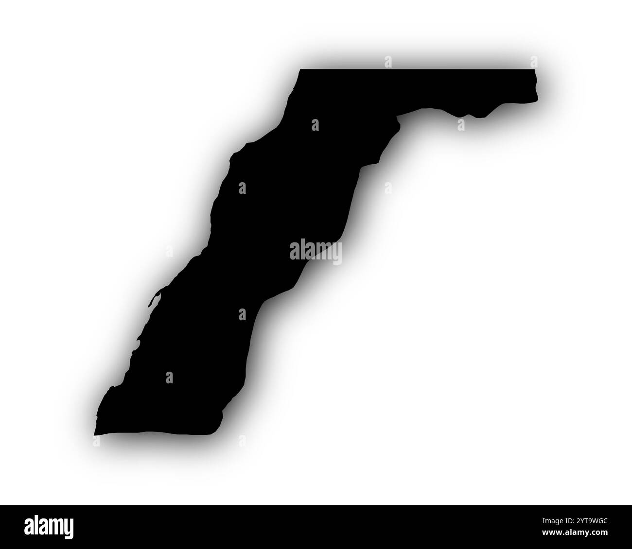 Map of Western Sahara with shadows Stock Photo - Alamy