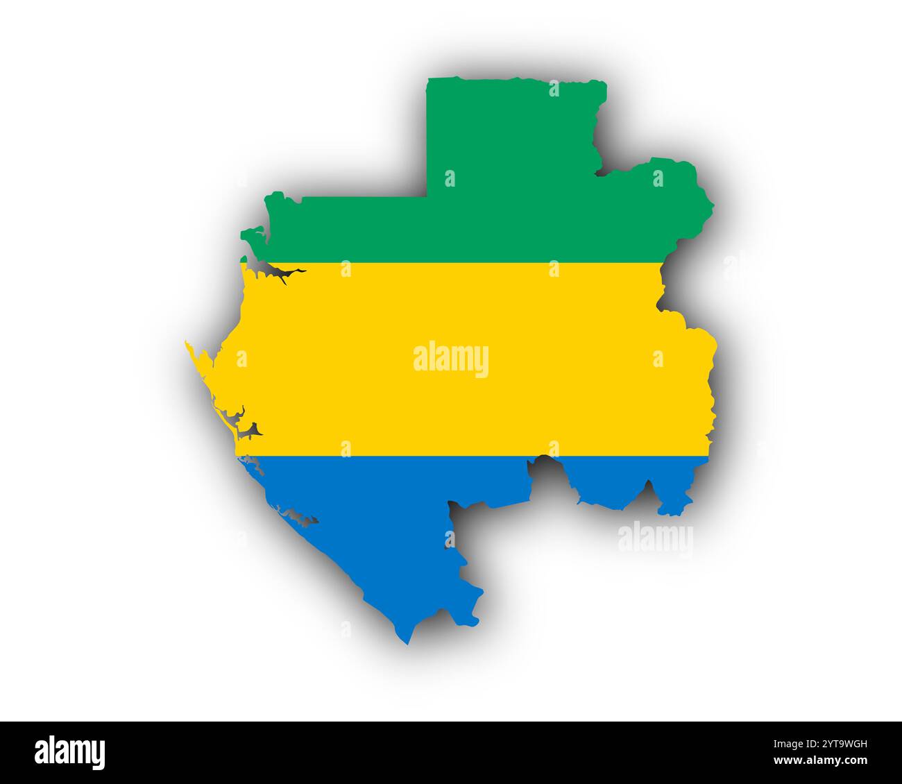 Map and flag of Gabon Stock Photo - Alamy